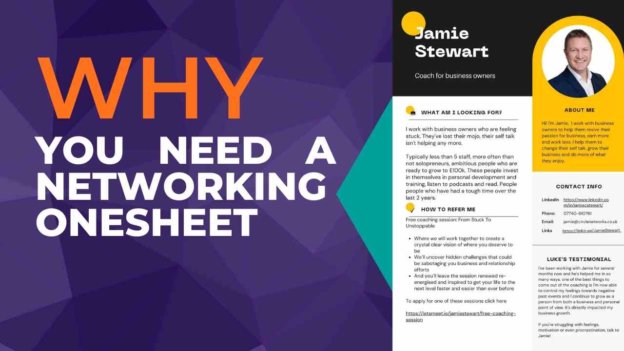 Boost your networking results with a Networking OneSheet - Circle Networks